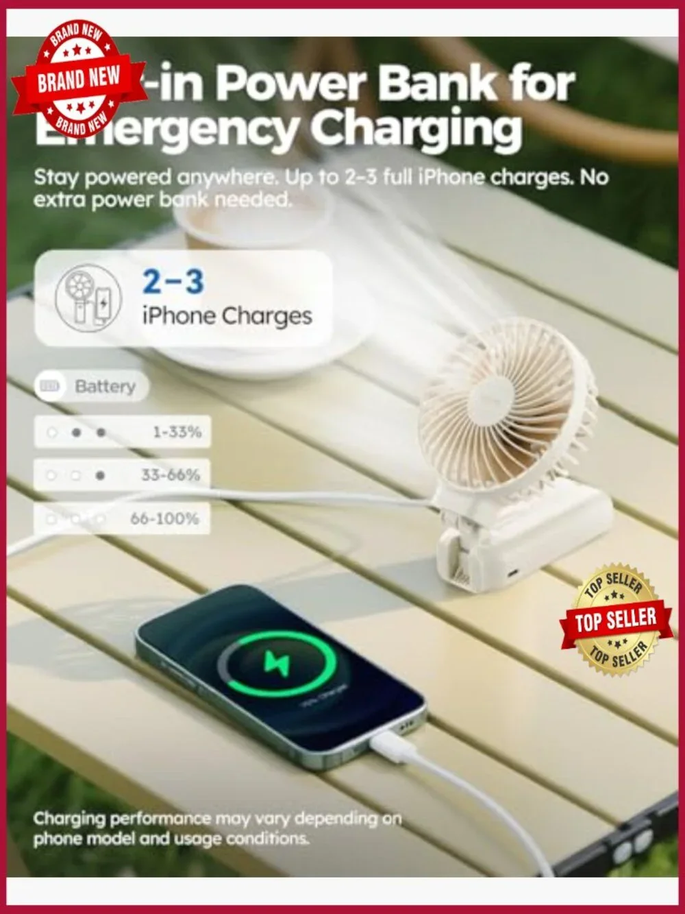 Other | Portable Handheld Fan 1000mah Rechargeable Power Bank 53h ...